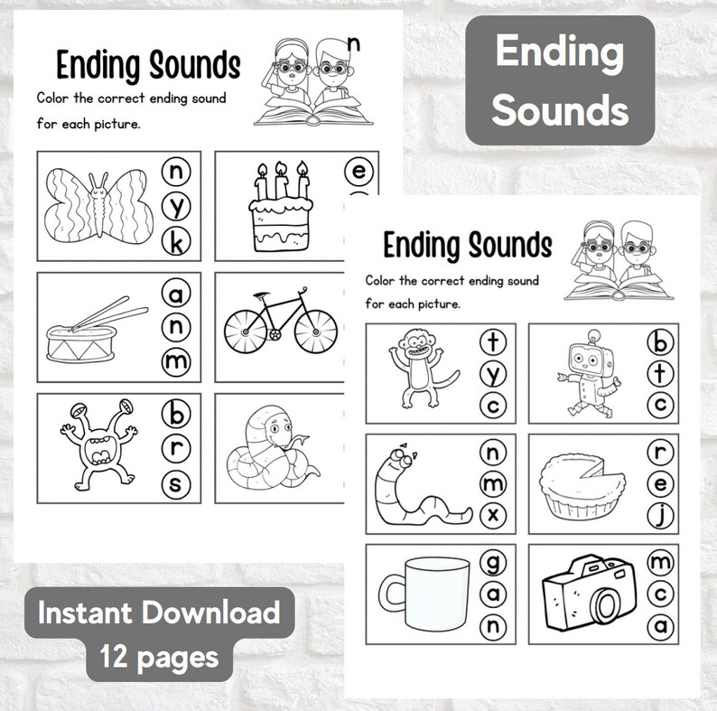 Phonics Worksheets Ending Sounds Worksheets for Grade 1 Fun Reading ...