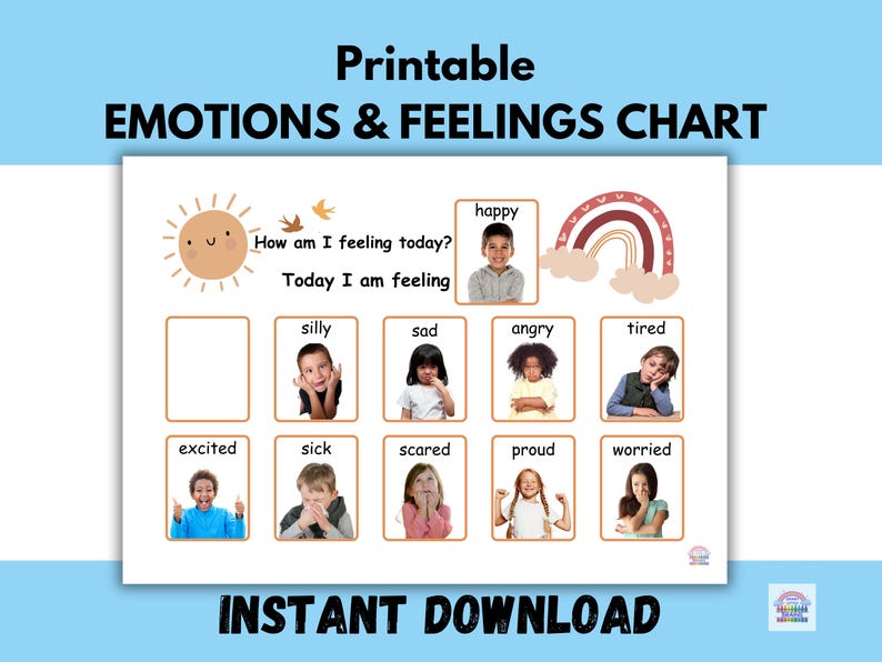 Emotions & Feelings Chart Real Photo Pictures,identifying Emotions ...