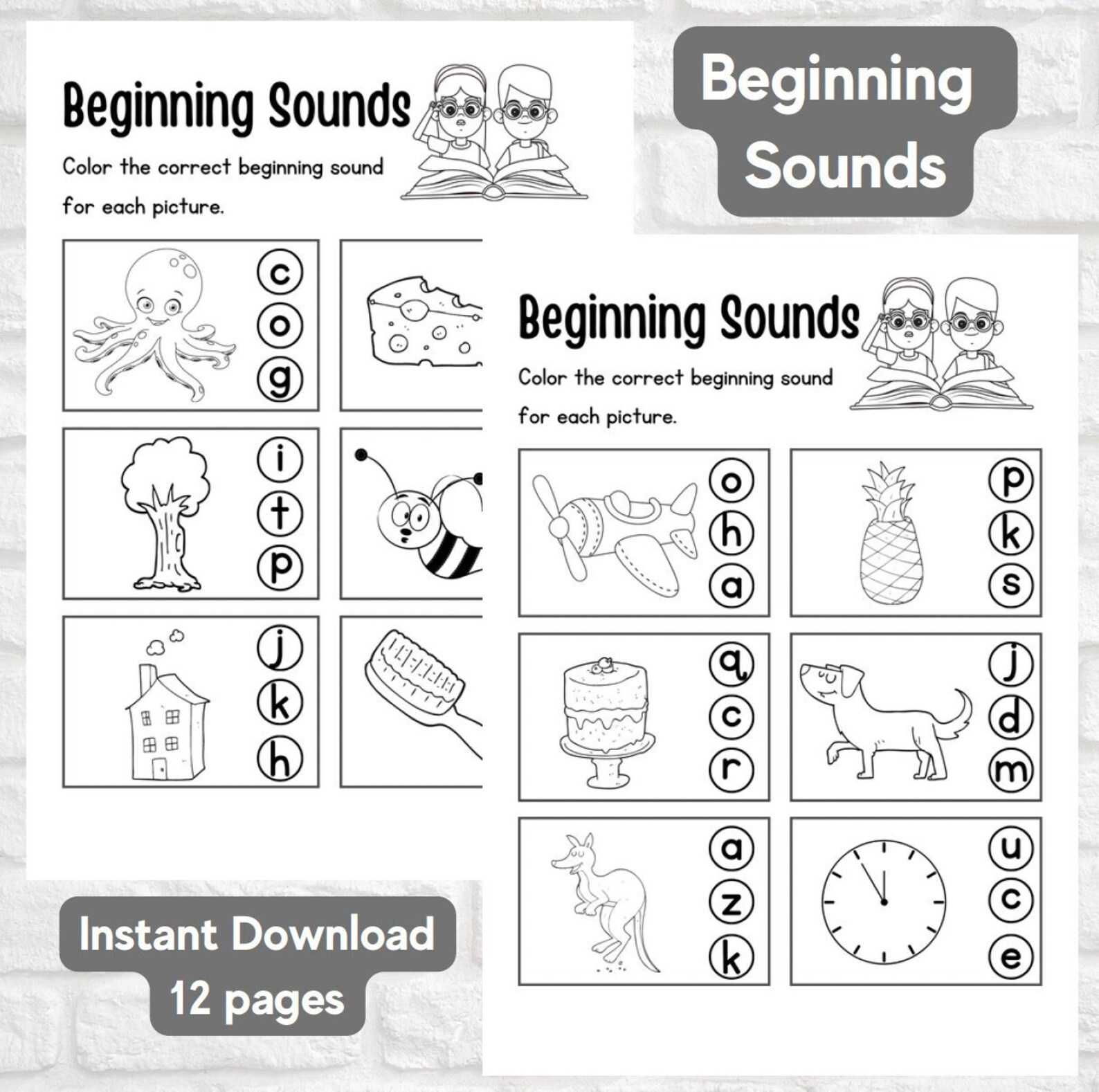 Beginning Sounds Worksheets for Kids Fun Phonics Worksheets for Letter ...