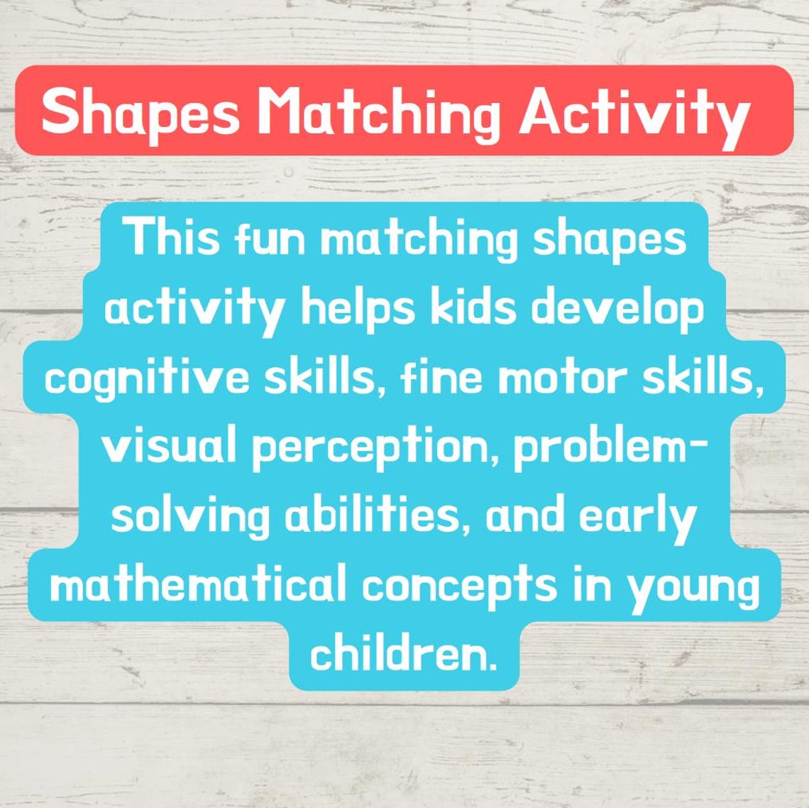 Shapes Matching Activity Game, Math Shapes for Toddlers, Develop ...