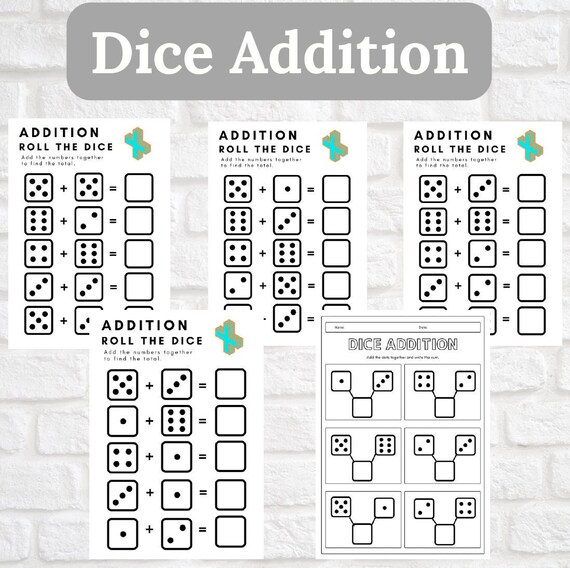 Hojas De Trabajo De Matemáticas Con Dados Colección De Actividades