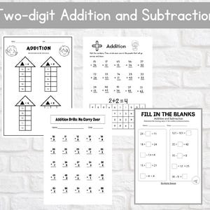 Two-digit Addition & Subtraction Worksheets for Kids 10 Math Practice ...