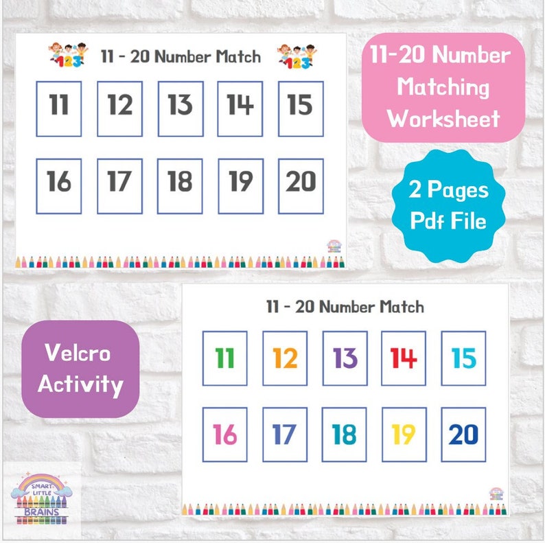 Number Matching Worksheet Game,fun Printable to Develop Fine Motor ...