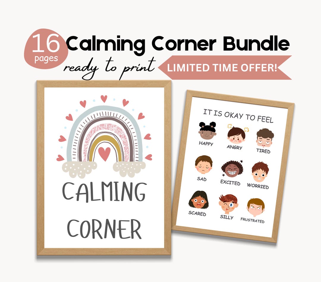 16 Calm Down Posters Therapy Office School Counselor Decor Boho ...