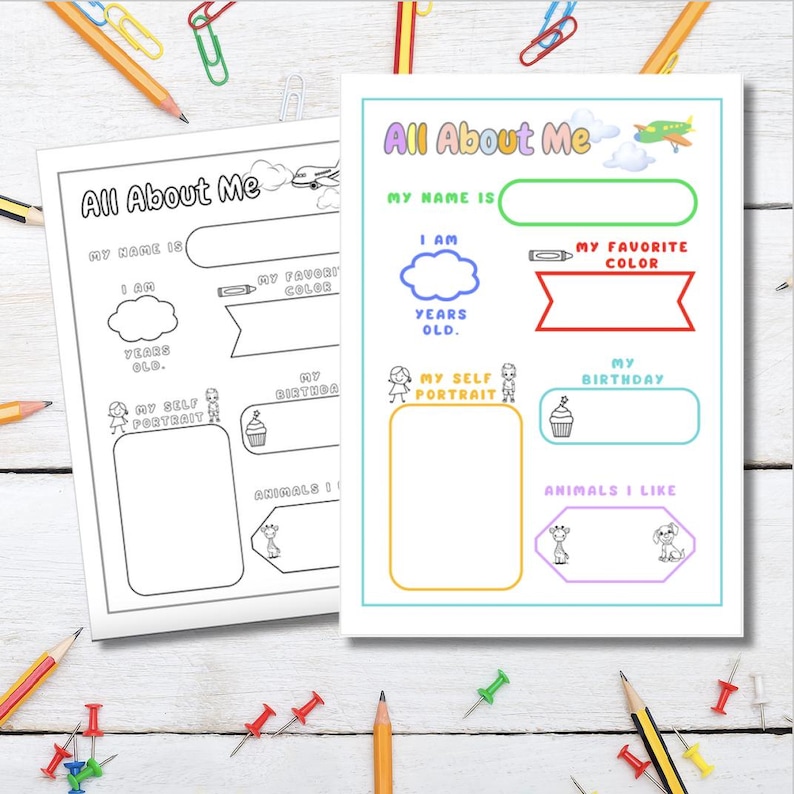 All About Me Worksheet for Kids, Fun First Day of School Icebreaker ...