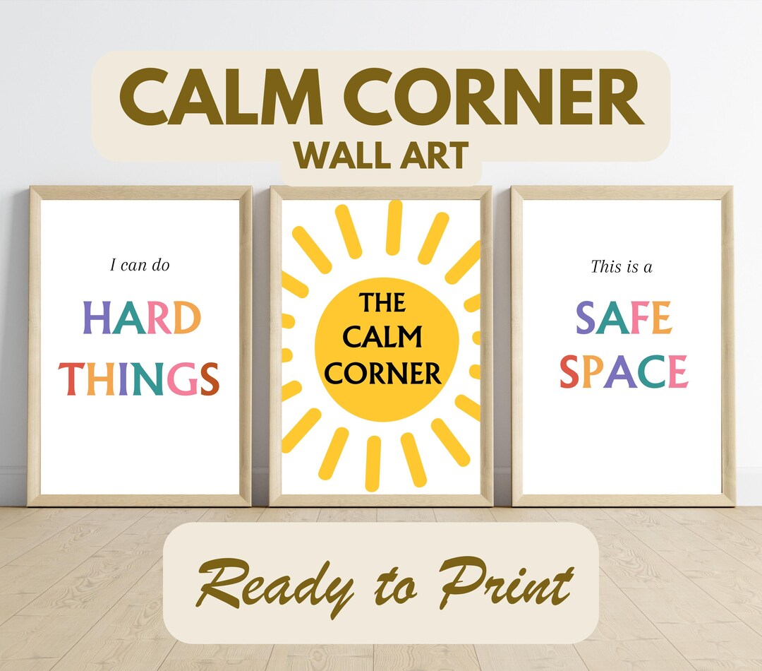 Calm Corner Wall Art Printable Mindfulness Poster for Kids & Classrooms ...