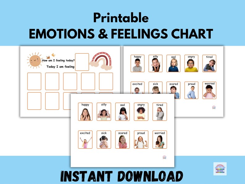 Emotions & Feelings Chart Real Photo Pictures,identifying Emotions ...