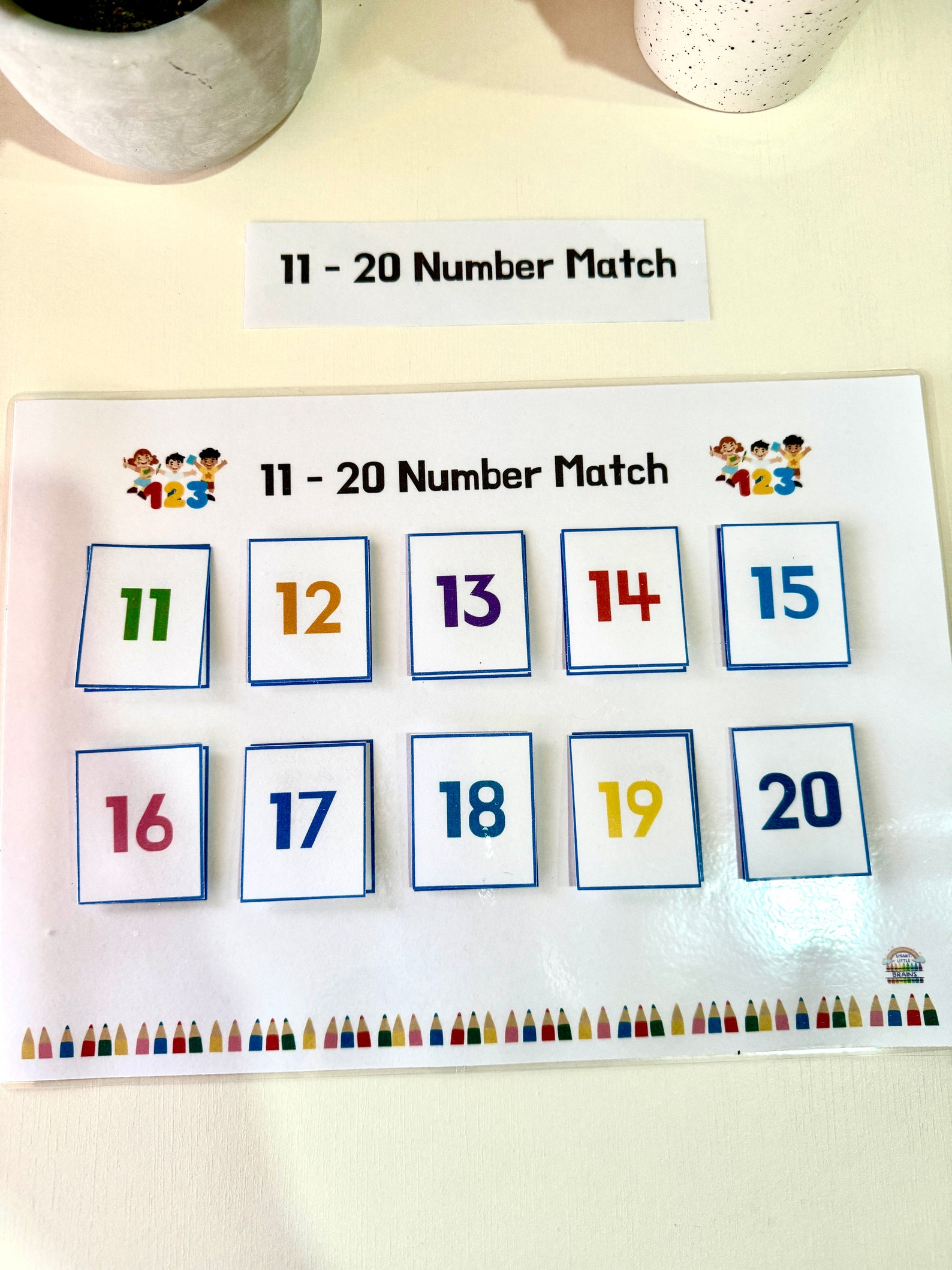 Number Matching Worksheet Game,fun Printable to Develop Fine Motor ...
