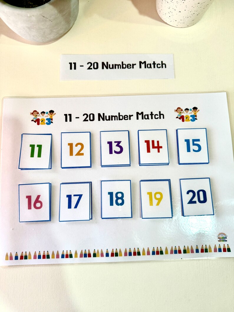 Number Matching Worksheet Game,fun Printable to Develop Fine Motor ...