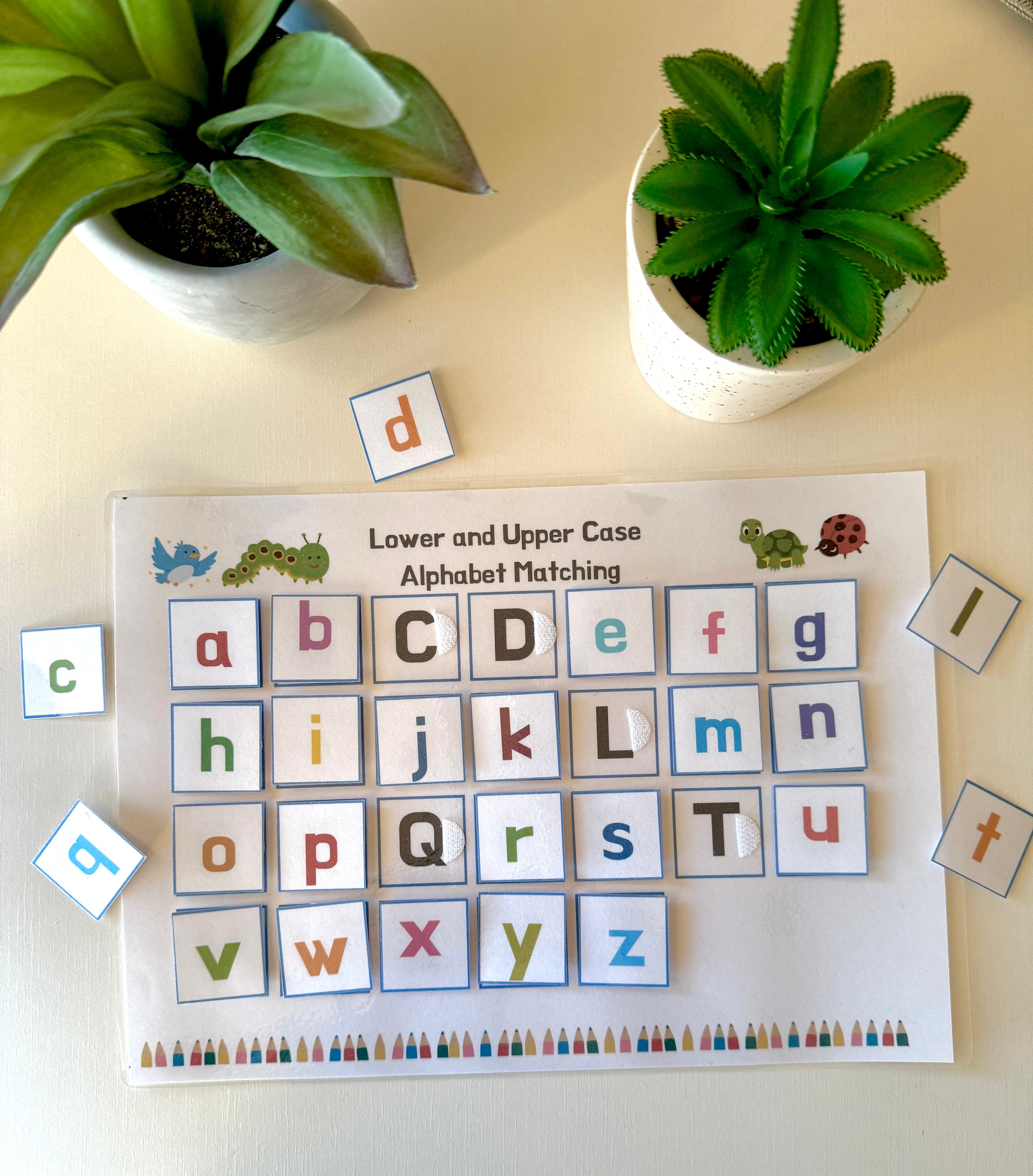 Lower and Upper Case Alphabet Matching Worksheet/game,summer Activity ...