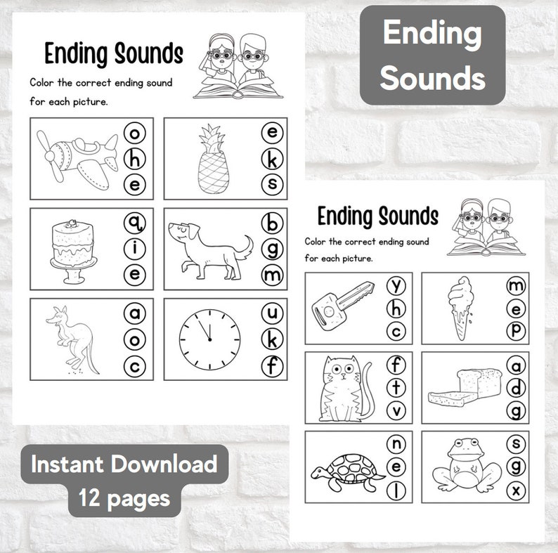 Phonics Worksheets Ending Sounds Worksheets for Grade 1 Fun Reading ...