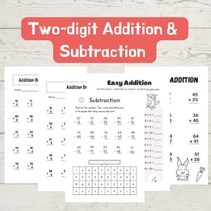 Two-digit Addition & Subtraction Worksheets for Kids 10 Math Practice ...