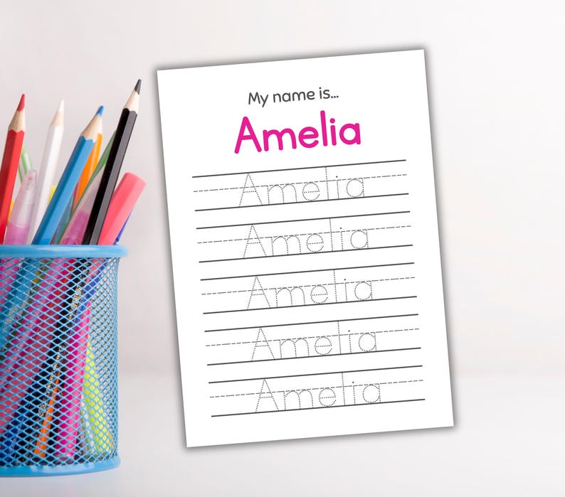 Custom Name Tracing Sheet – Personalized Name Writing Worksheet ...