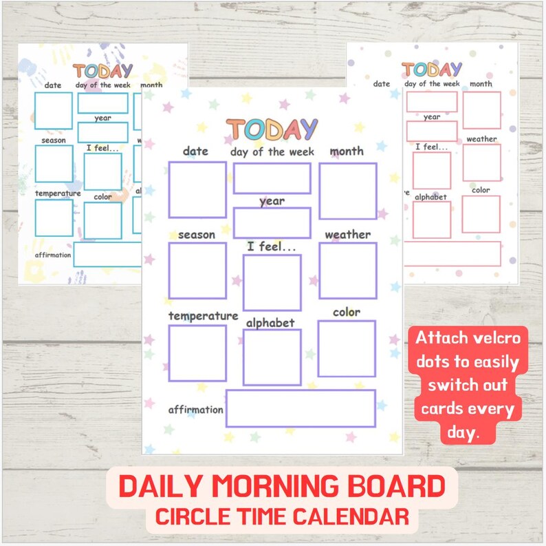 Daily Morning Board Circle Time Calendar, Kids Calendar, Educational ...