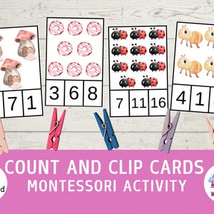 Count and Clip Cards Preschool Printable Math Montessori Activity ...