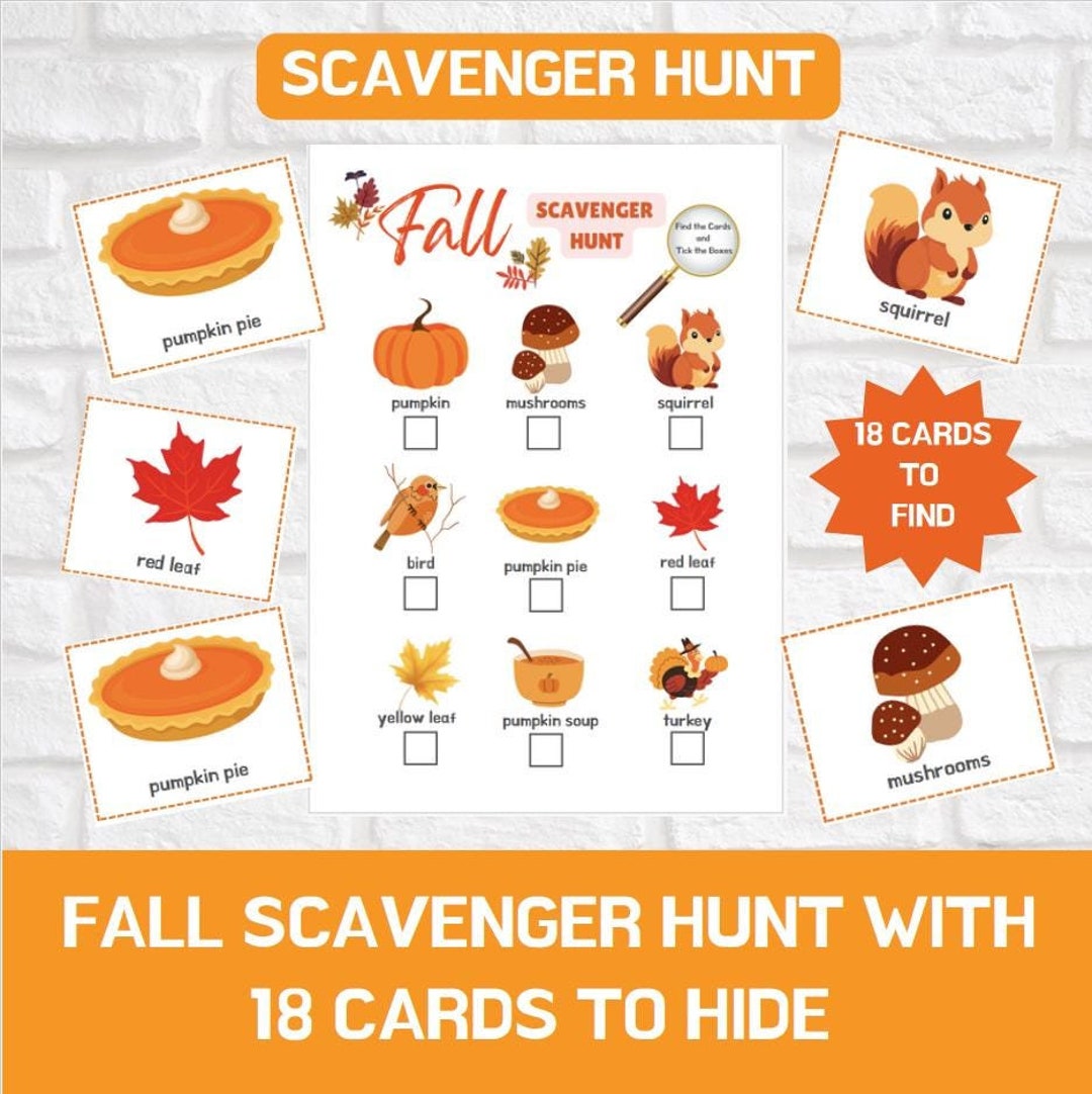 Fall Scavenger Hunt, Autumn Game for Kids in the Classroom or at Home ...