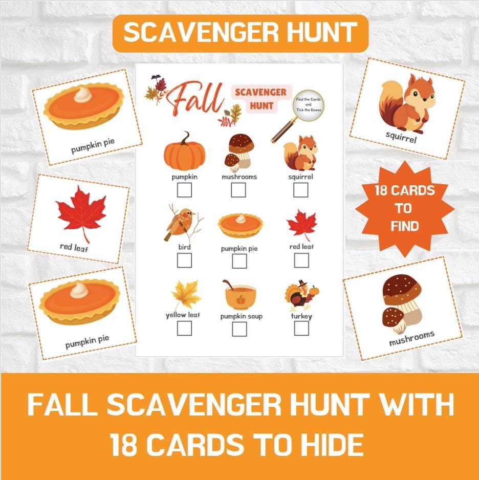 Fall Scavenger Hunt, Autumn Game for Kids in the Classroom or at Home ...