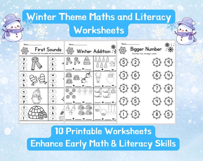 Fall, Winter, Spring & Summer Seasonal Bundle. Math and Literacy ...