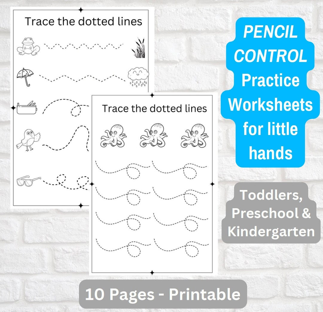10 Pencil Control Worksheets for Kids, Fun Practice Worksheets for ...