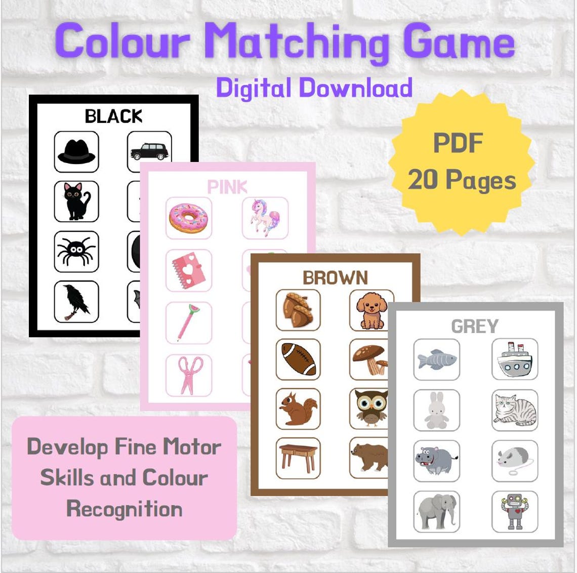 Color Matching & Sorting Game, Picture Color Recognition for Toddlers ...