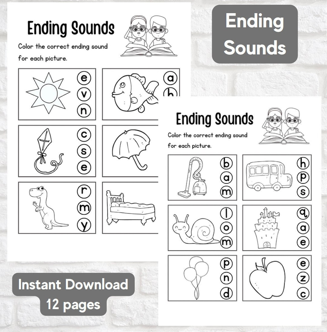 Phonics Worksheets Ending Sounds Worksheets for Grade 1 Fun Reading ...