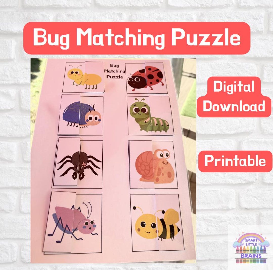 Bug Matching Puzzle, Fun Color Puzzle for Toddlers, Preschool ...