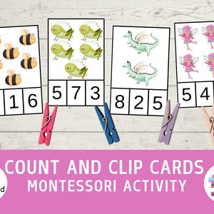 Count and Clip Cards Preschool Printable Math Montessori Activity ...