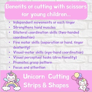 Unicorn Cutting Strips & Shapes, Sharpen Cutting Skills, Develop Fine ...