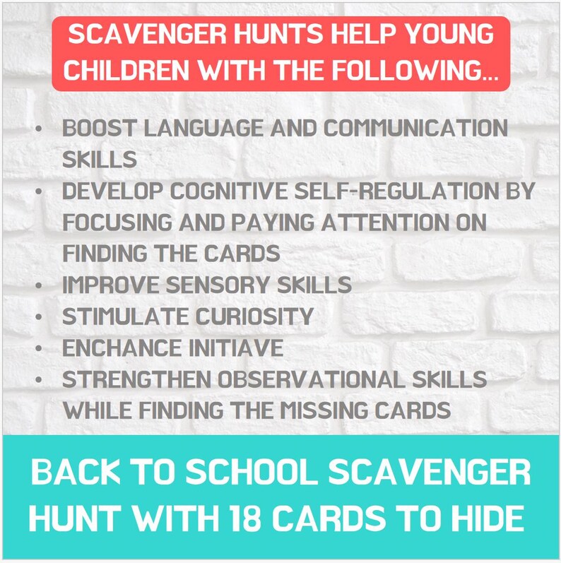 Back to School Scavenger Hunt Game for Kids, Fun Classroom or Home ...