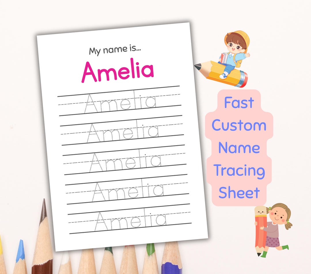Custom Name Tracing Sheet – Personalized Name Writing Worksheet ...