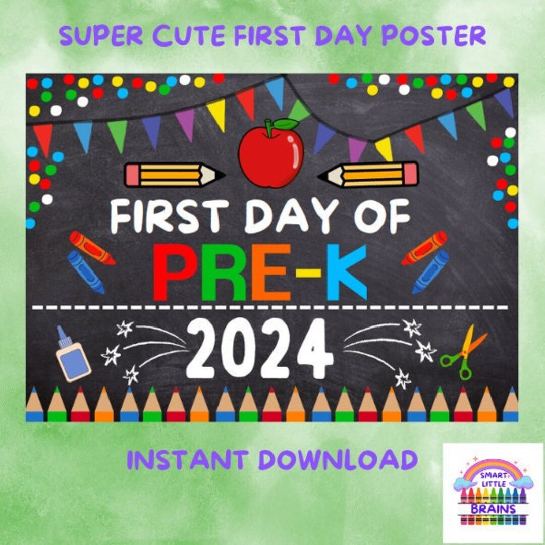 First Day of Pre-k Sign, Poster, Making Special Memories, Super Cute ...