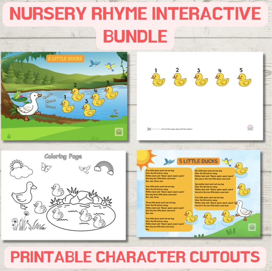 Nursery Rhyme Prop Bundle,5 Little Speckled Frogs,5 Little Monkeys & 5 ...