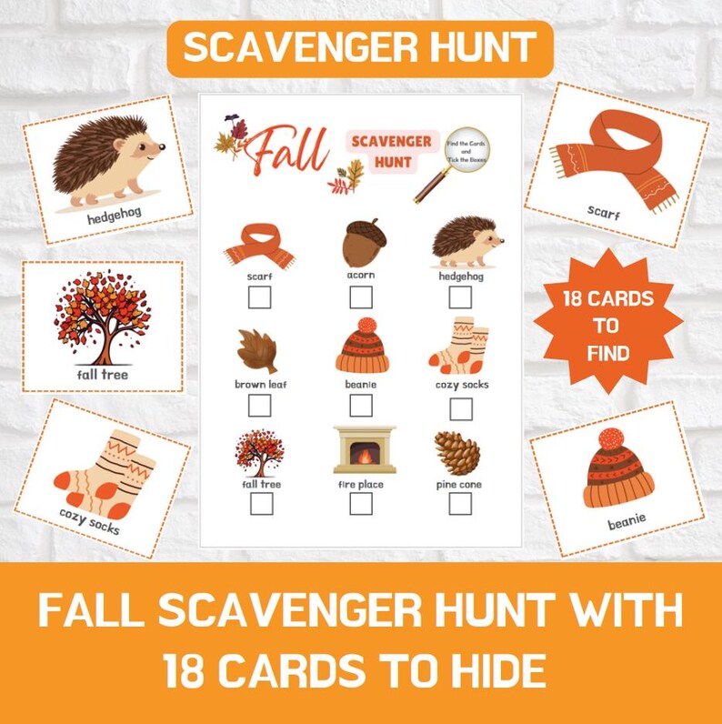 Fall Scavenger Hunt, Autumn Game for Kids in the Classroom or at Home ...