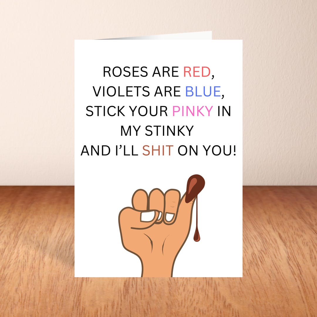 Funny Greeting Card Roses Are Red Poem Stick Your Pinky in My Stinky ...