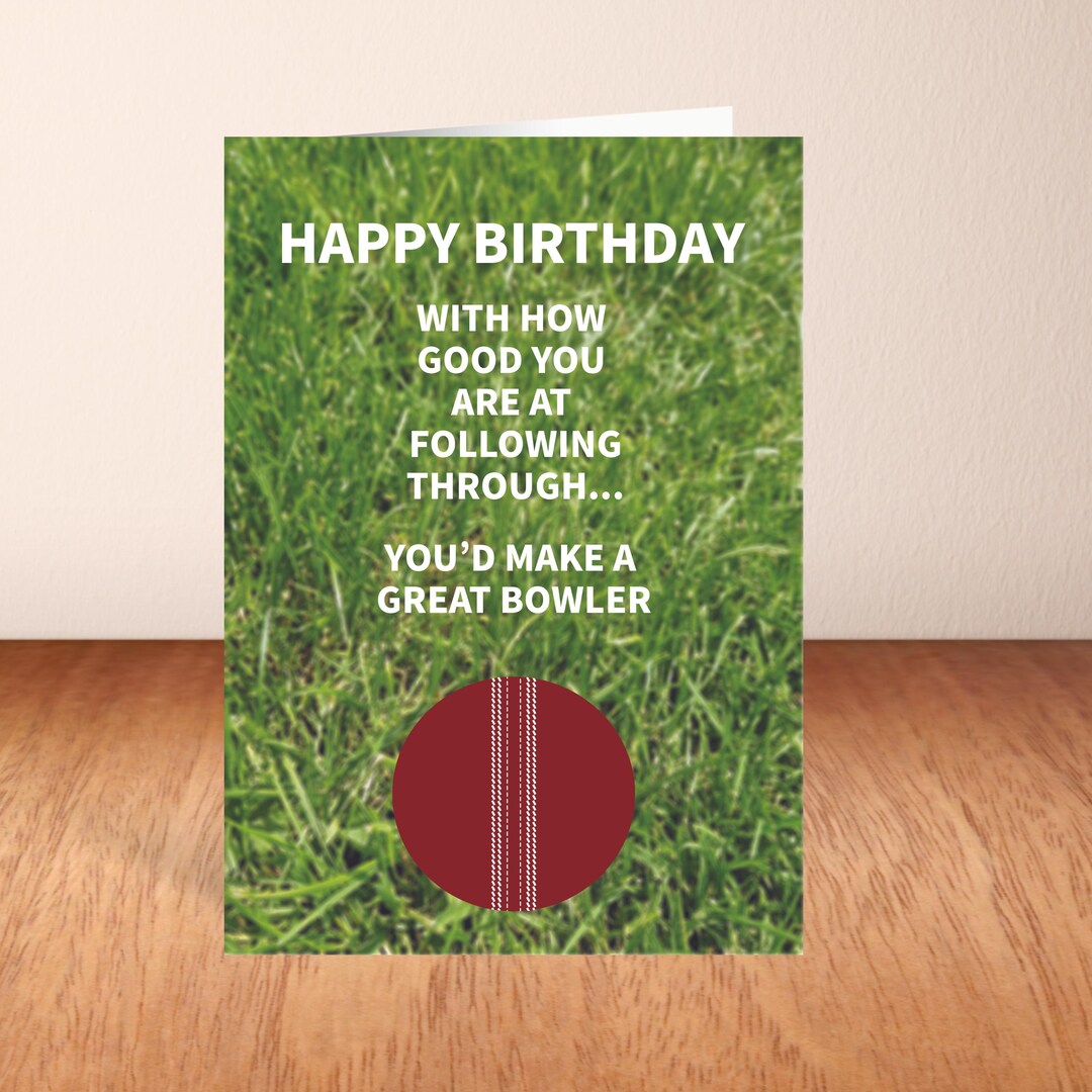 Funny Birthday Card Sport Cricket Themed Joke Innuendo Novelty Rude ...