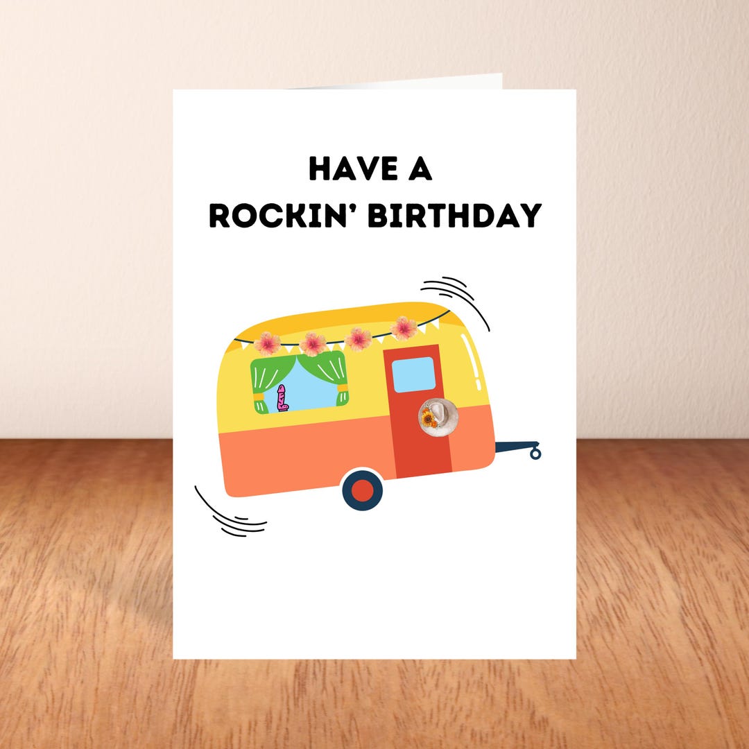 Funny Birthday Card for Caravan Camping Lover Him Her Husband Wife ...