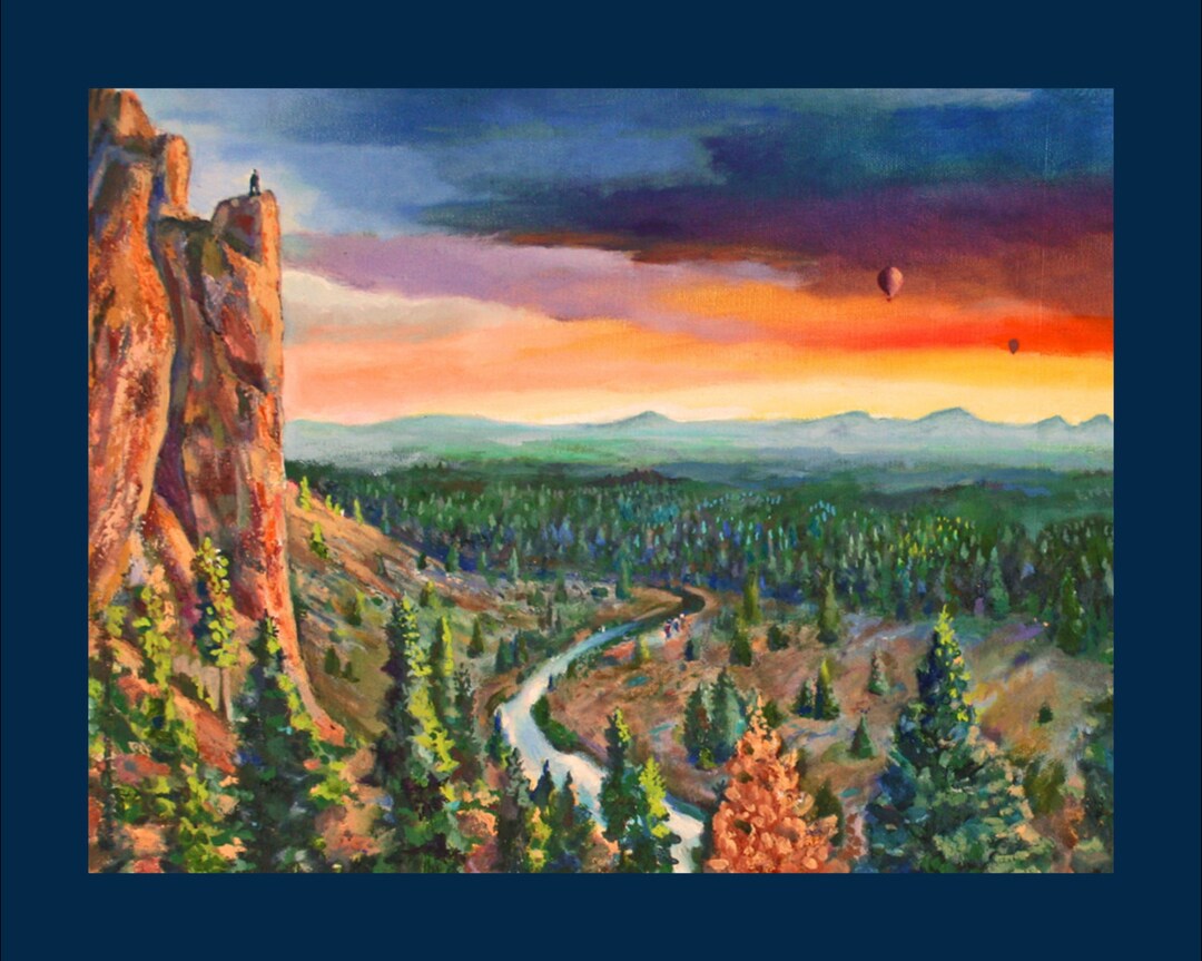 Smith Rock Art Print: Oregon Mountain Climbing, Inspirational Hikers ...