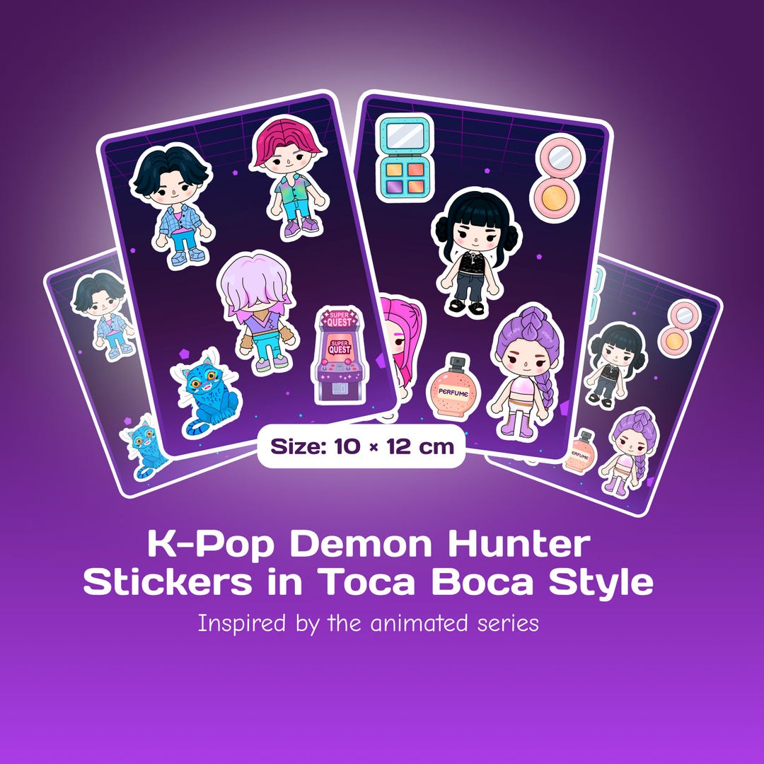 Toca Boca K-pop Demon Hunter Sticker Set Kids Creative Play Gift - Etsy