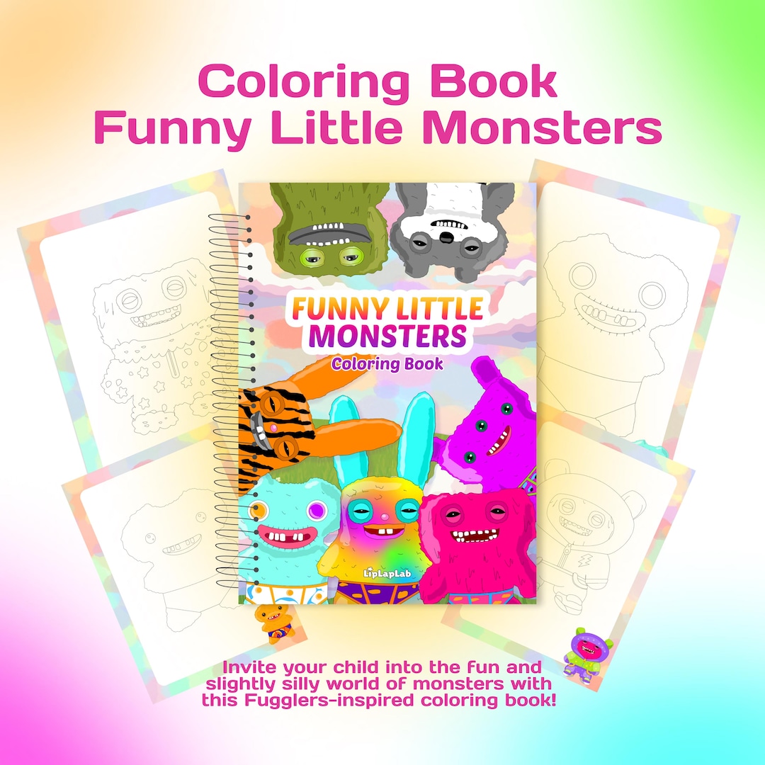 Fugglers Funny Little Monsters Coloring Book Kids Quiet Travel Art ...