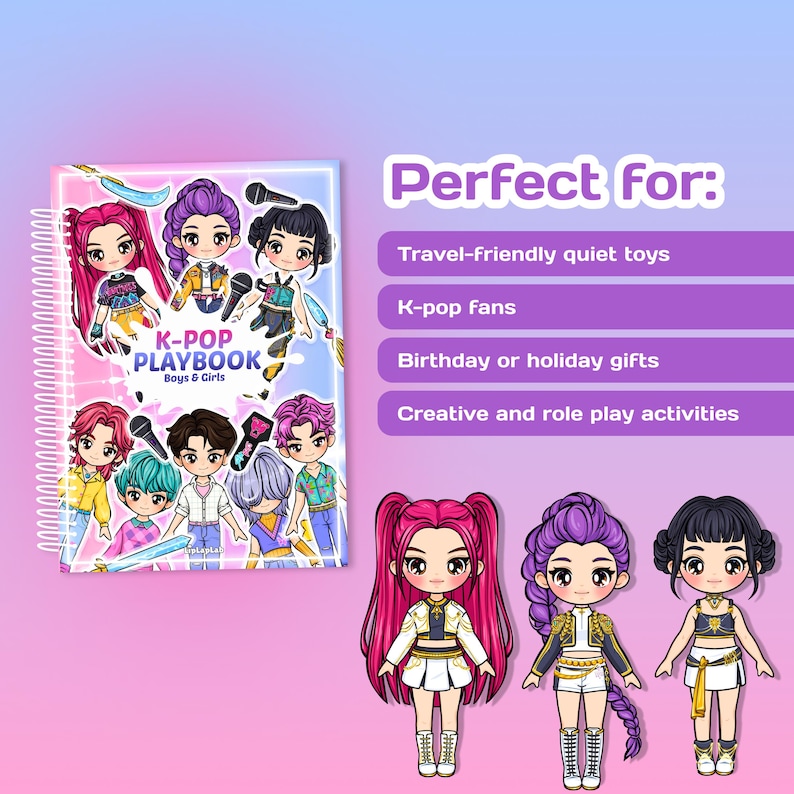 Chibi K-pop Demon Hunter Smart Book Quiet Play Kids Travel Activity ...