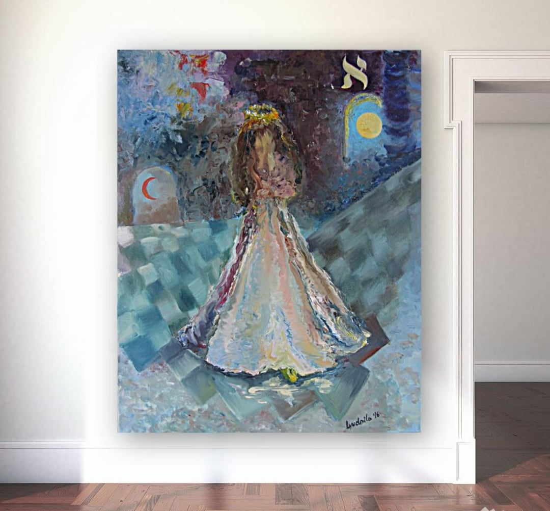 Queen Ester - Before Entering, Jewish Art, Judaica, Purim, Home Decor ...