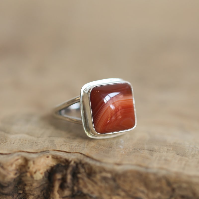 Banded Agate Ring - Etsy