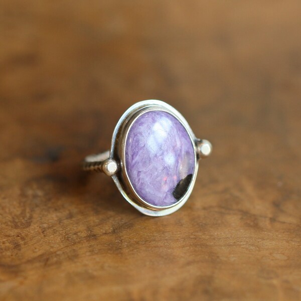 Charoite Ring - Etsy