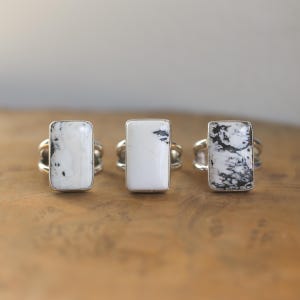 White Buffalo Statement Ring - White Buffalo Rectangle Ring ...
