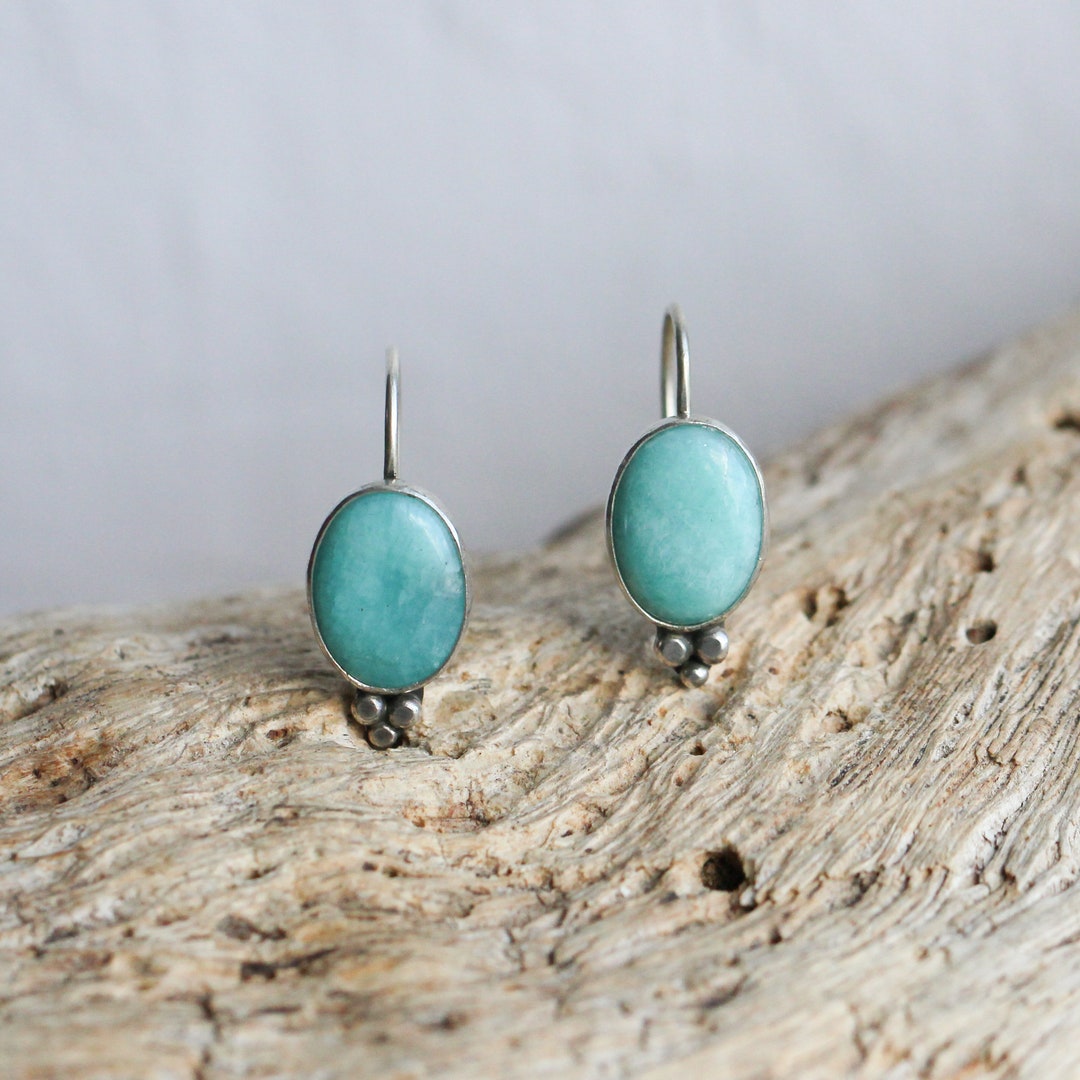 Amazonite Piper Earrings - Boho Amazonite Drop Earrings - Robins Egg Blue - Silversmith - Etsy