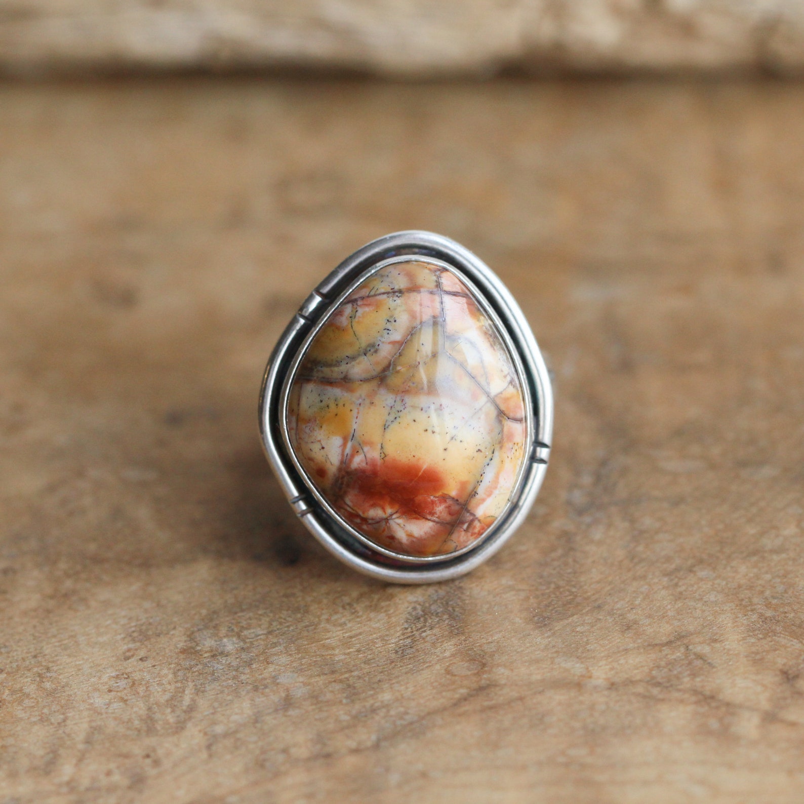 Birds Eye Rhyolite Boho Ring OOAK Rhyolite Ring - Etsy