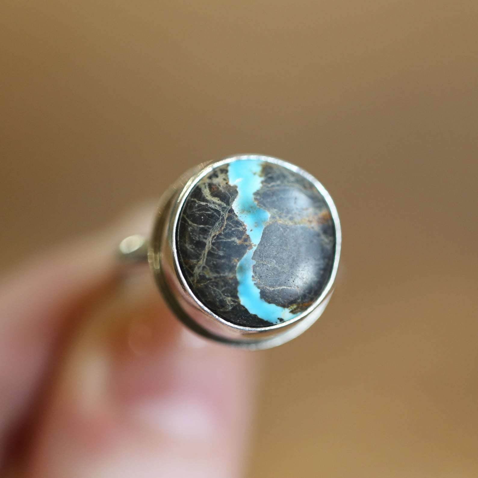 Sierra Nevada Turquoise Ring - Sierra Nevada Boulder Turquoise - OOAK ...