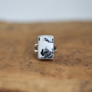 White Buffalo Statement Ring White Buffalo Rectangle Ring Silversmith ...