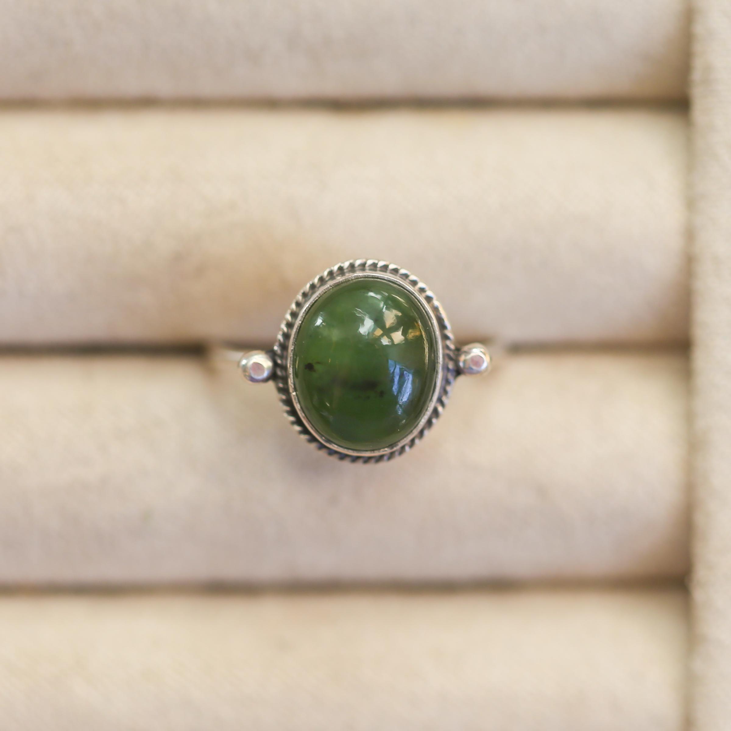Nephrite Jade Ring - Sterling Silver Silversmith Ring - Etsy