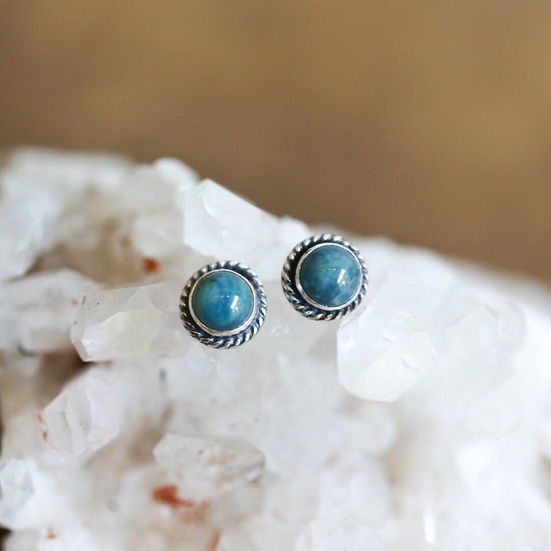 Apatite Traditional Posts - Apatite Studs - Sterling Silver - Etsy